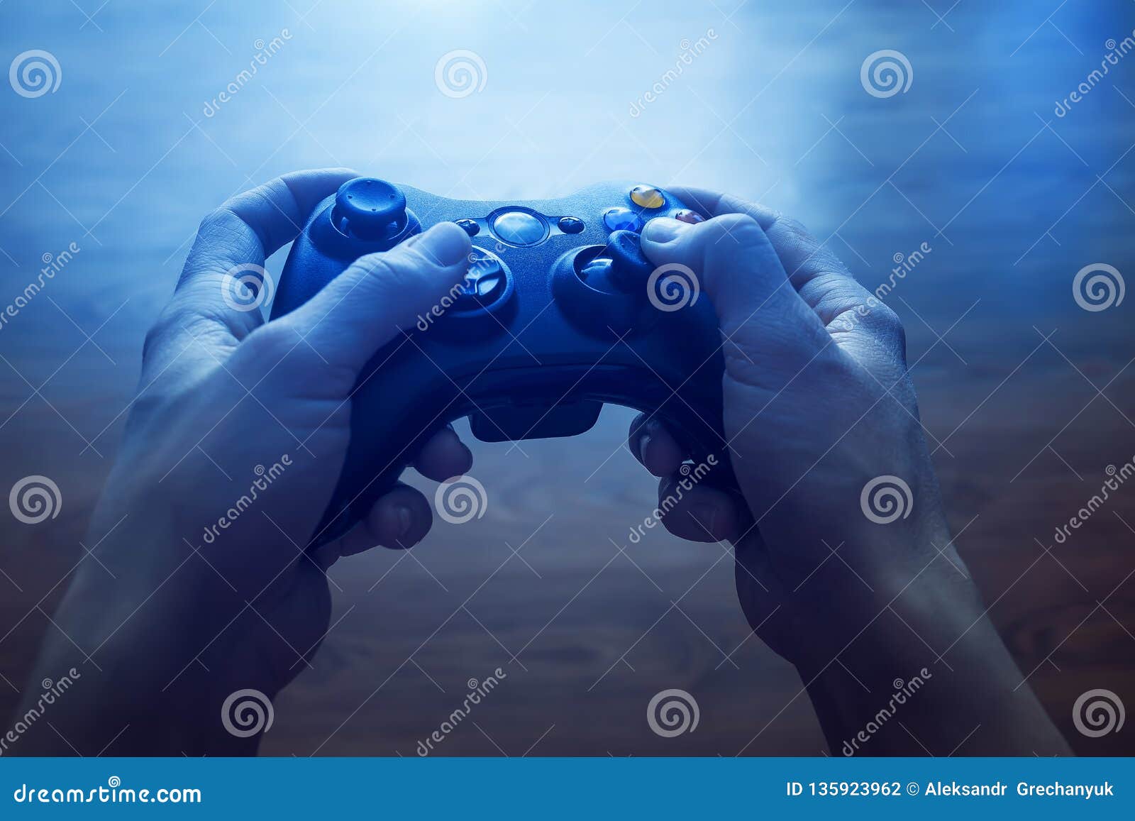 Game Controller Over A Real Handgun - Studio Close Up Shot. Virtual And ...
