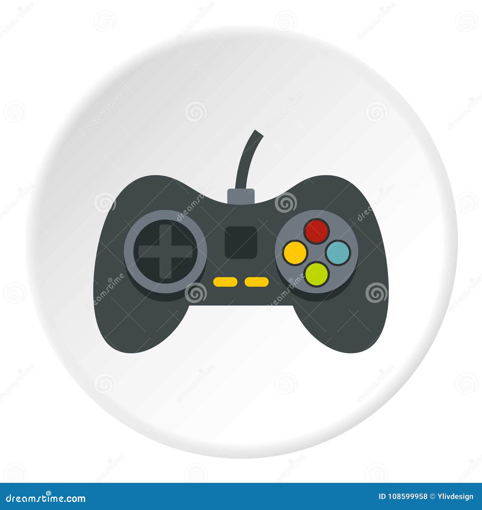 Video Game Controller Icon Circle Stock Vector - Illustration of keypad ...