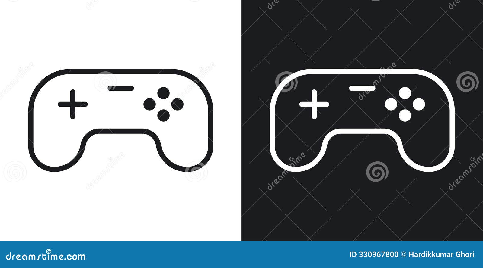 Video Game Controller Icon Set. Game Control Joystick in a Black Filled ...