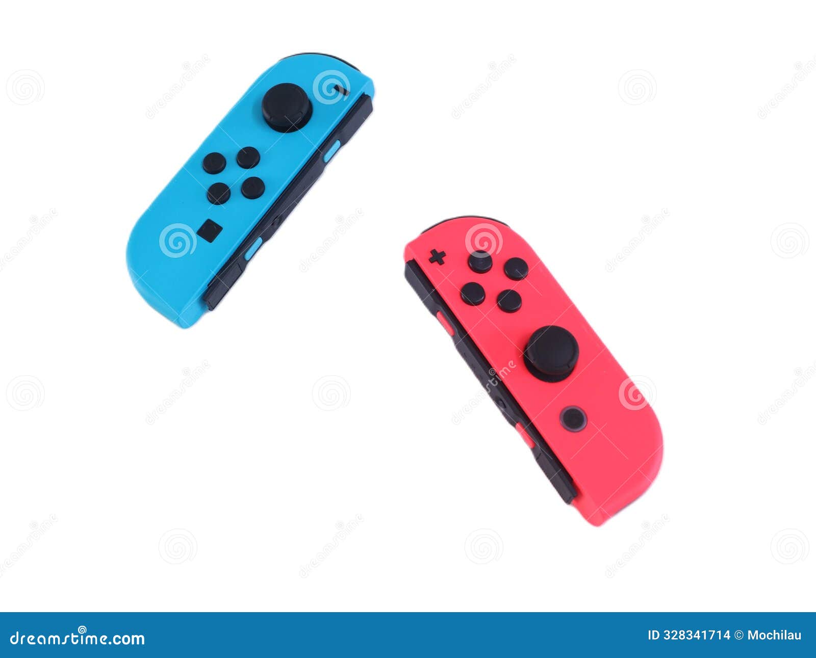 Video Game Controller Isolated on White. Blue and Red. Stock Photo ...