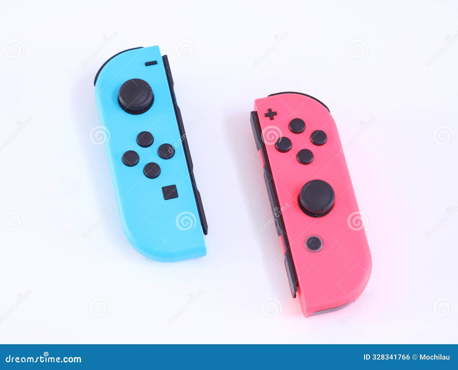 Video Game Controller Isolated on White. Blue and Red. Stock Photo ...