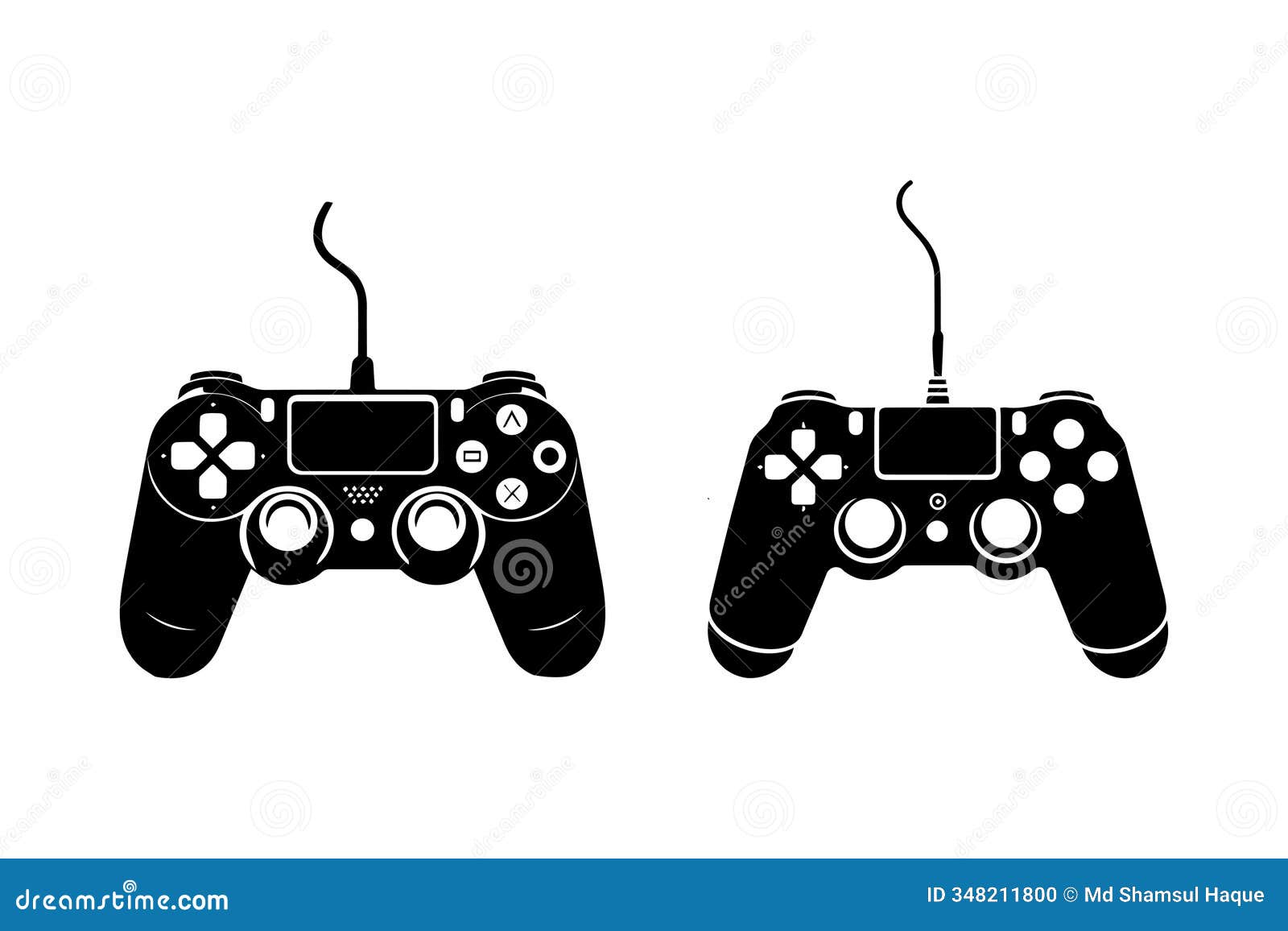 Video Game Controller Silhouette Vector Illustration Art Stock ...