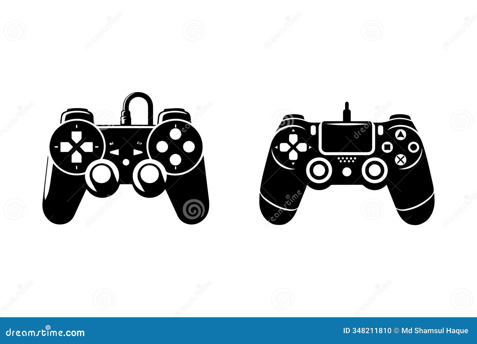 Video Game Controller Silhouette Vector Illustration Art Stock ...