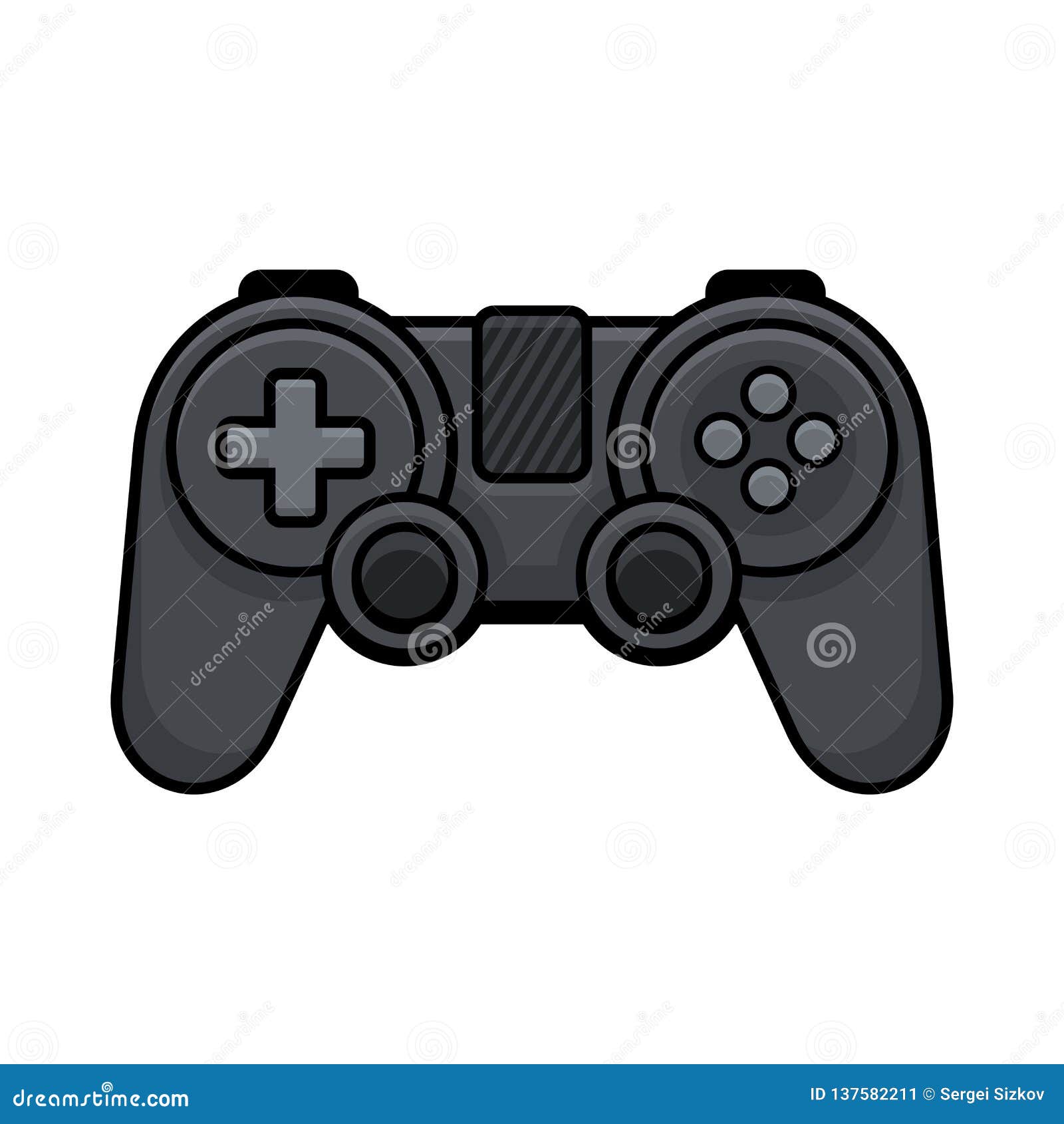 Video Game Controller on White Background. Gamepad Icon Stock Vector ...