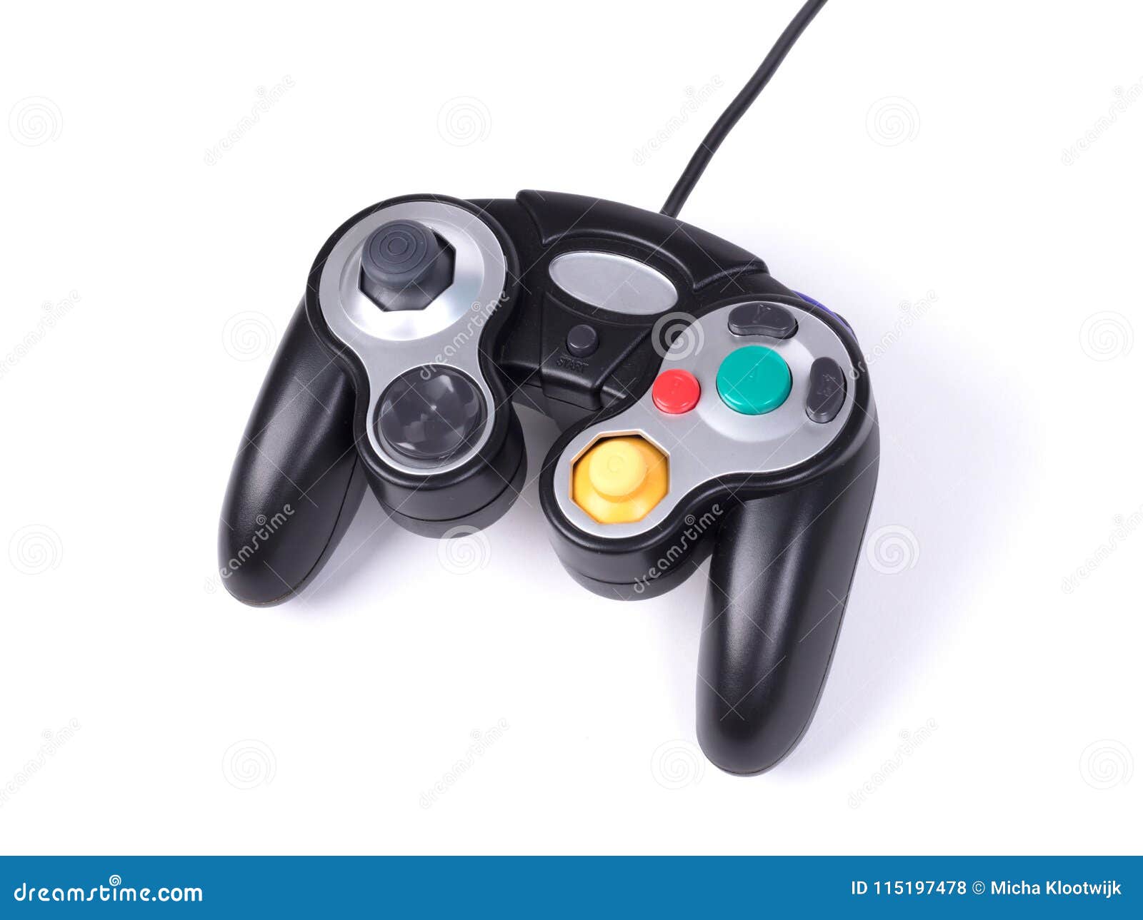 Video Game Controller on White Background Stock Photo - Image of button ...