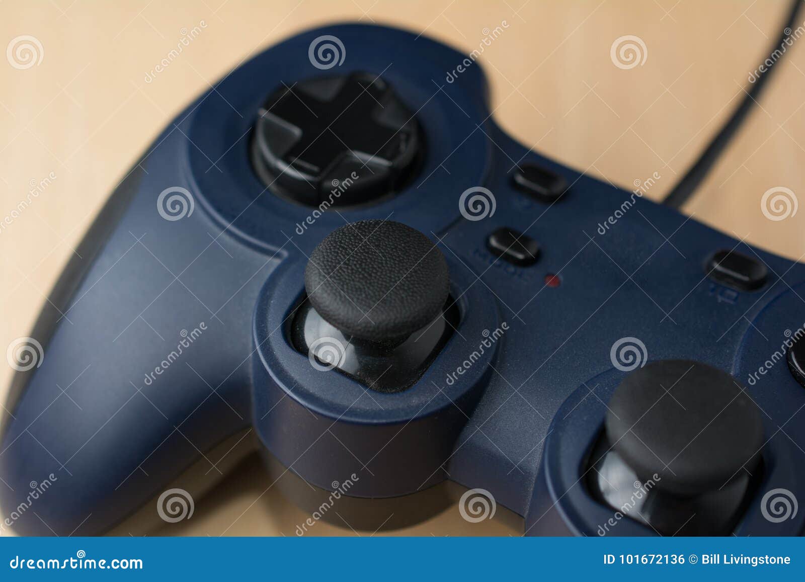 Video Game Controller on Wood Background Close Up Perspective Vi Stock ...