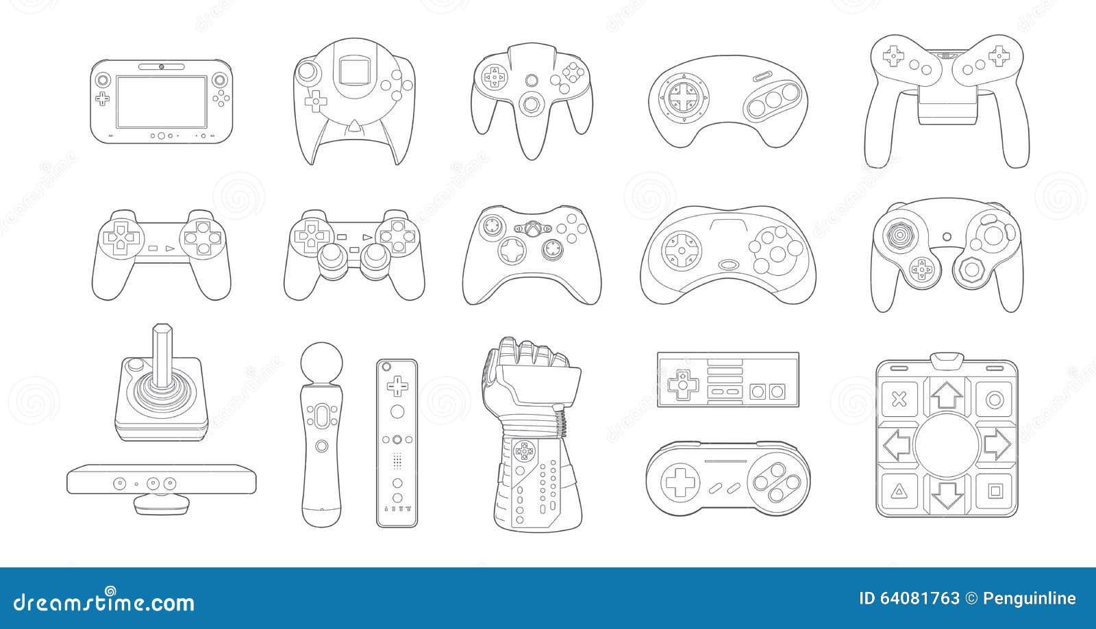 Video Game Controllers Icon Set Stock Vector - Illustration of ... Video Game Controllers Icon Set Stock Vector - Illustration of ...