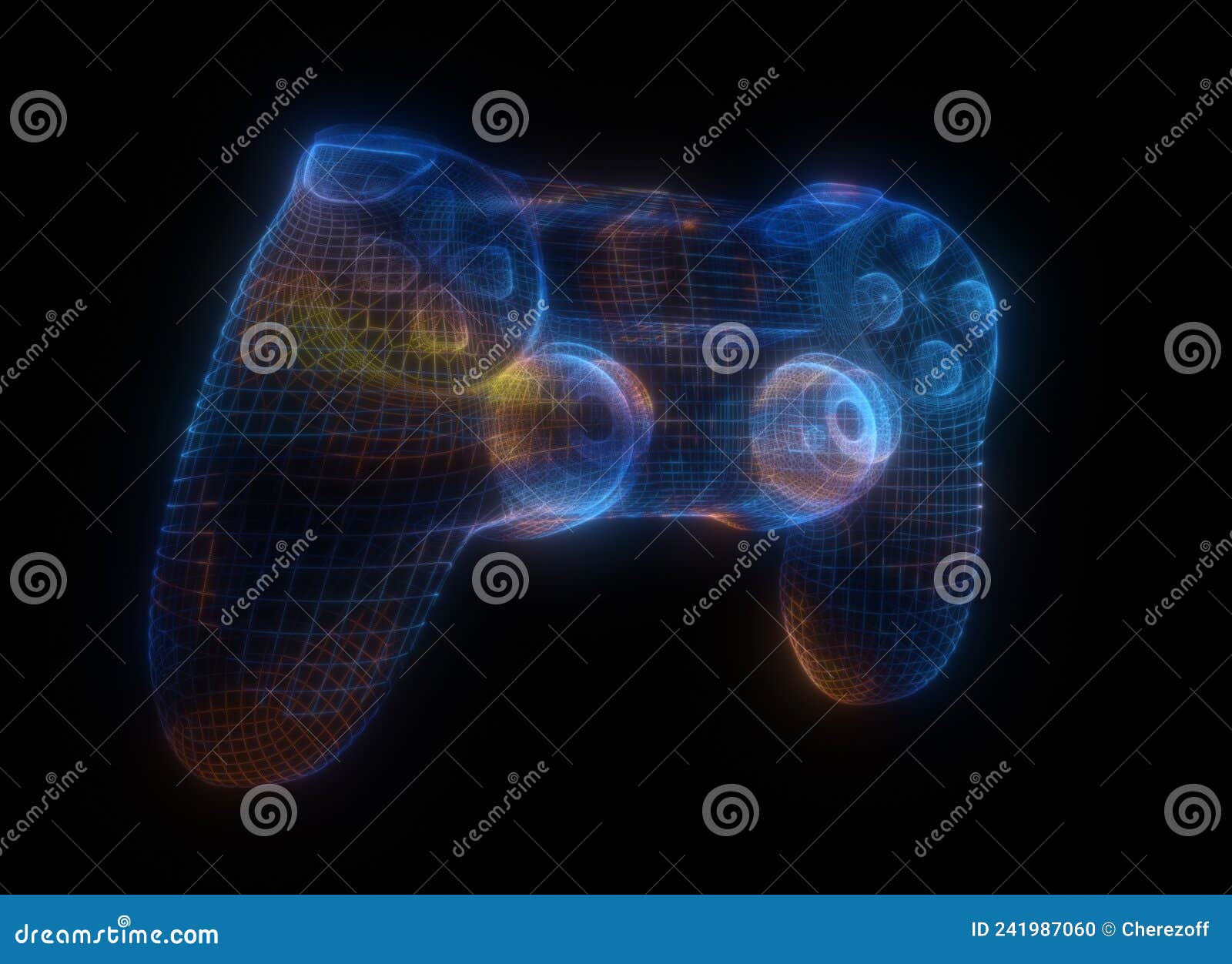 Video Game Controllers Made of Multicolored Particles on Black ...