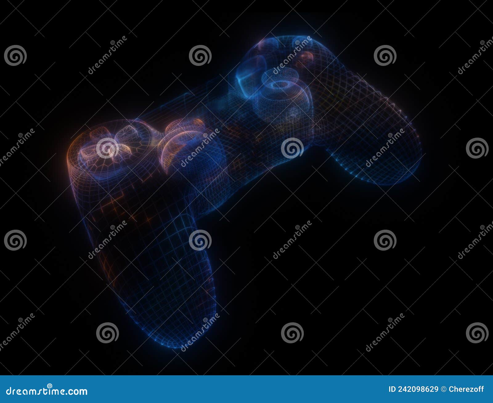 Video Game Controllers Made of Multicolored Particles on Black ...