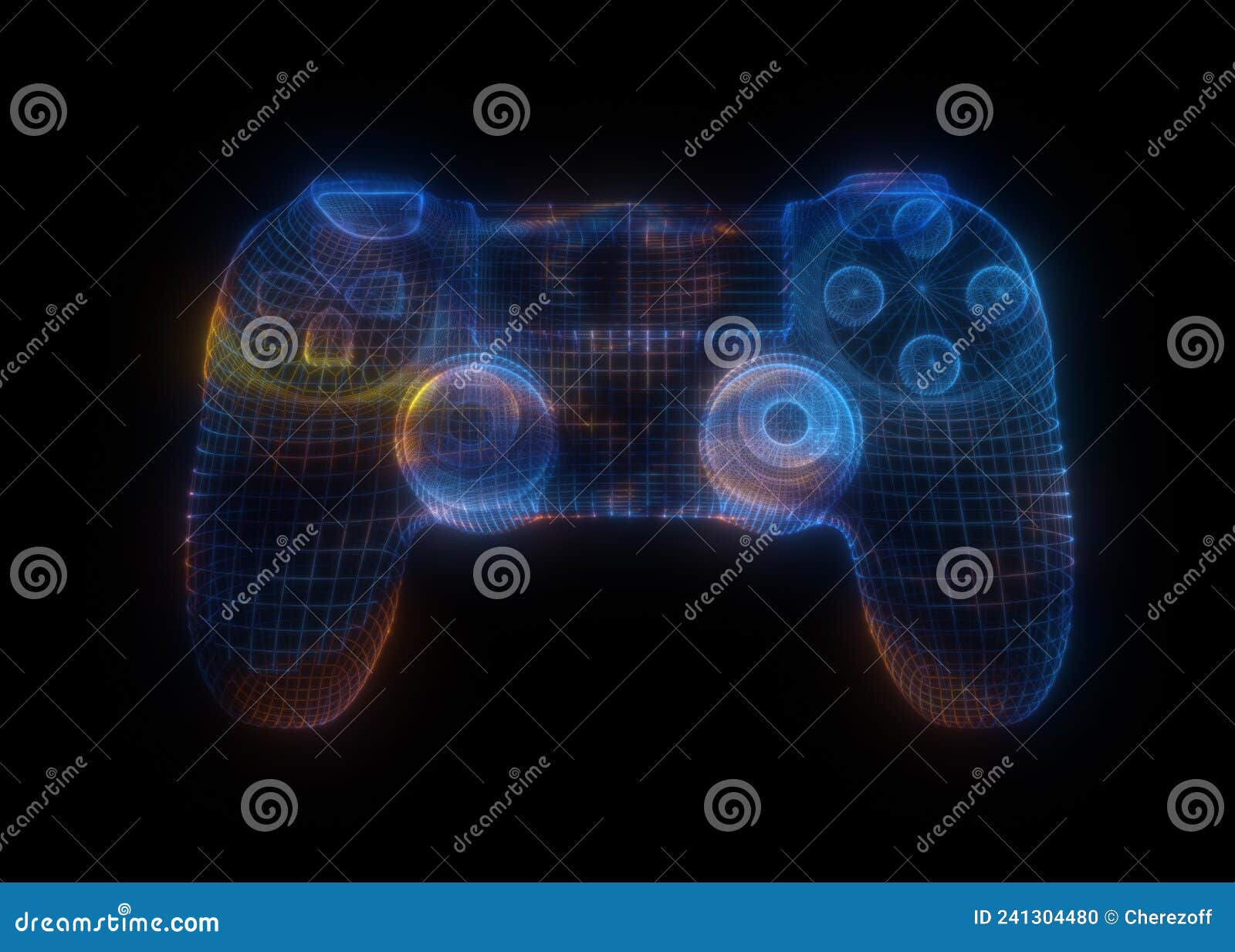 Video Game Controllers Made of Multicolored Particles on Black ...