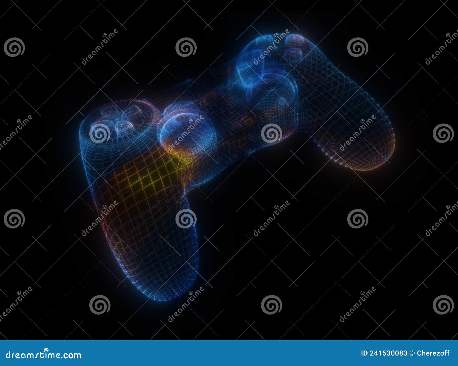 Video Game Controllers Made of Multicolored Particles on Black ...