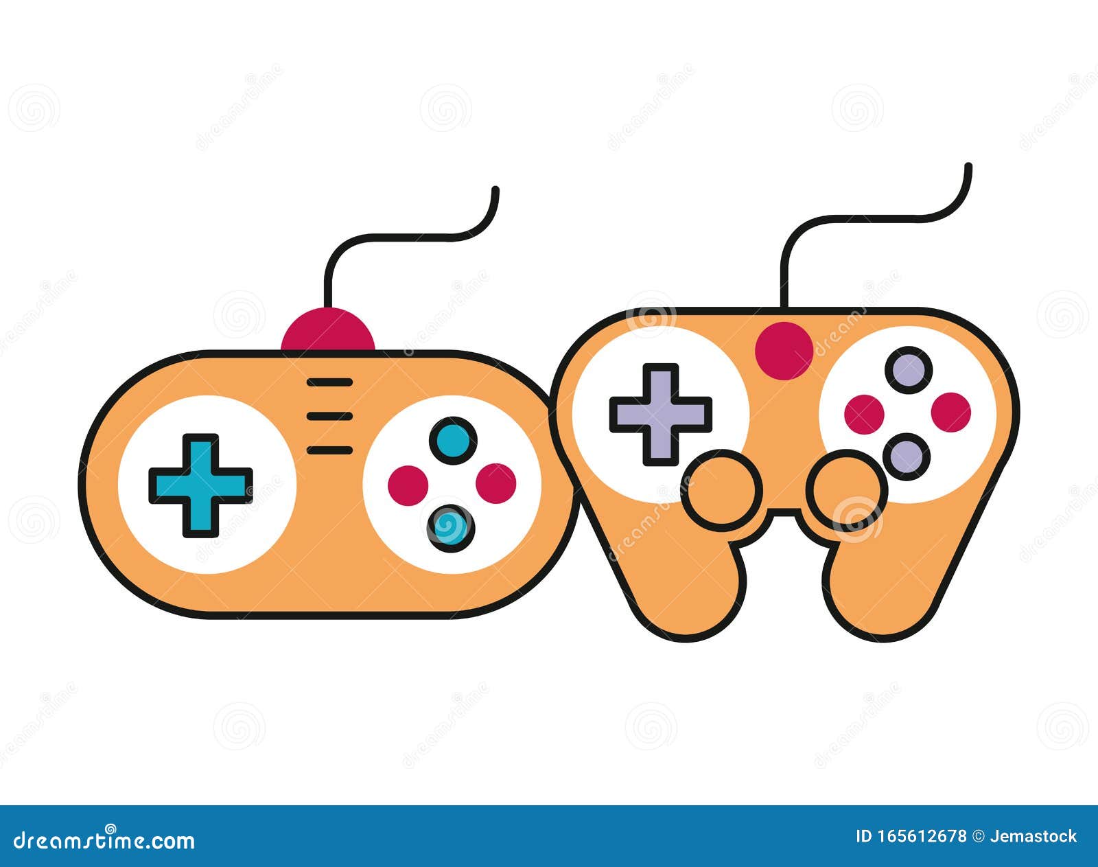 Video Game Controls Handle Icons Stock Vector - Illustration of media ...