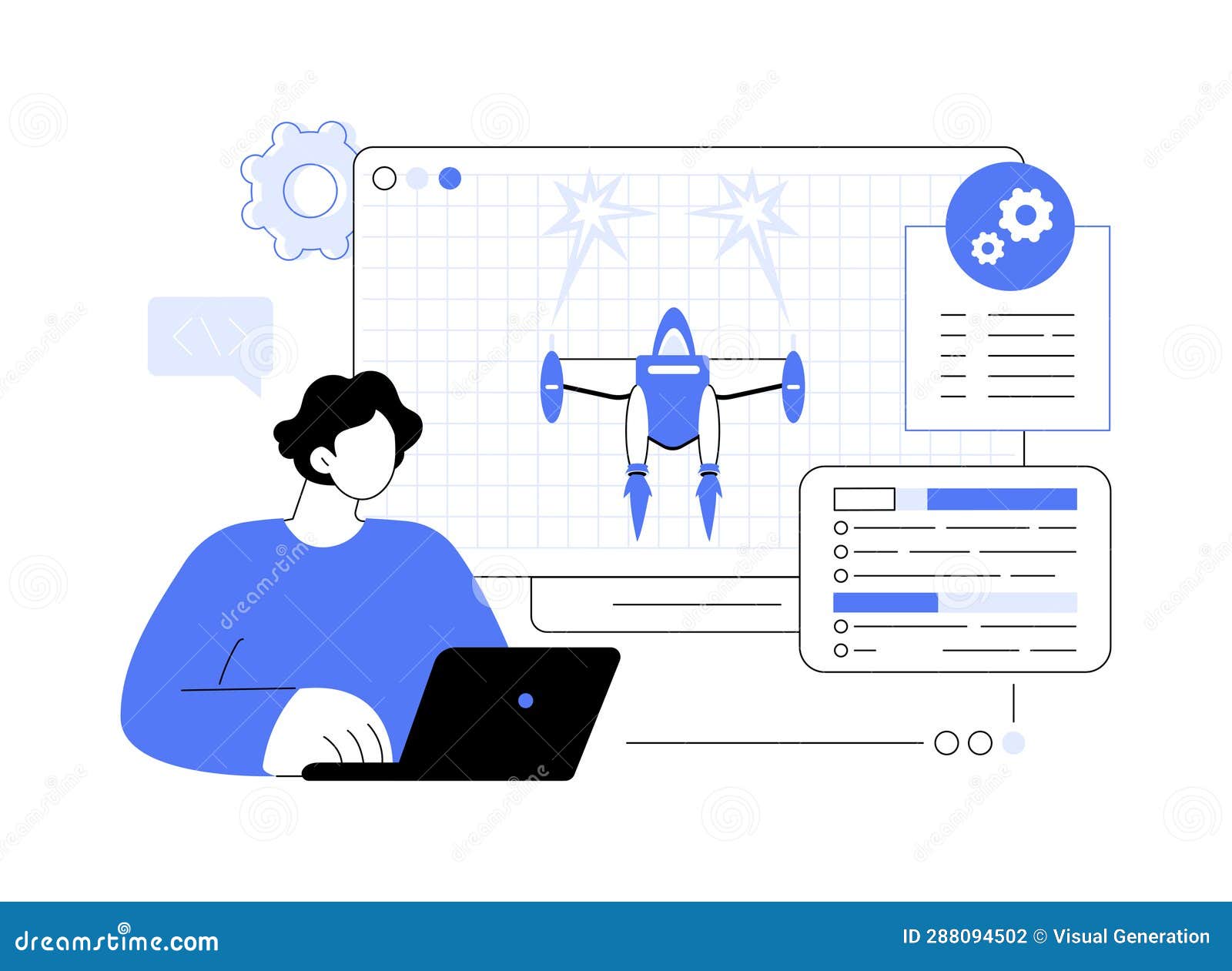 Video Game Design Software Abstract Concept Vector Illustration. Stock ...