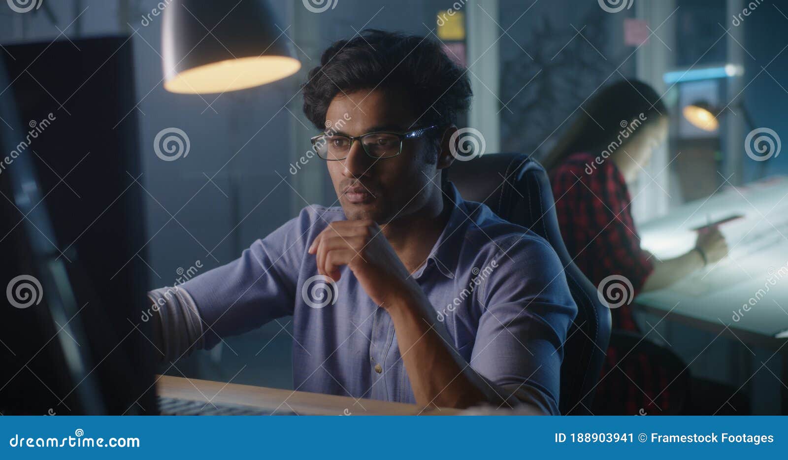 Video Game Developer at Work Stock Image - Image of computer, desk ...