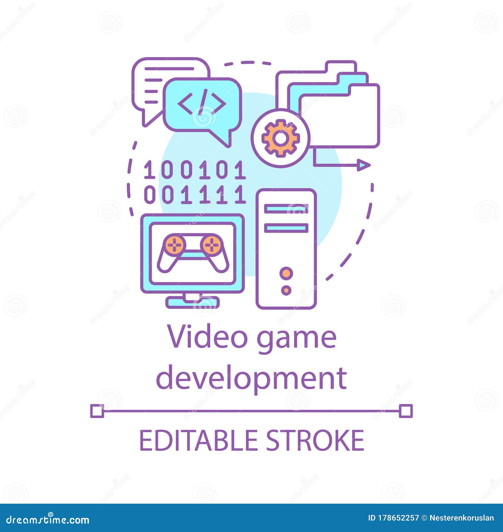 Video Game Development Concept Icon Stock Vector - Illustration of logo ...