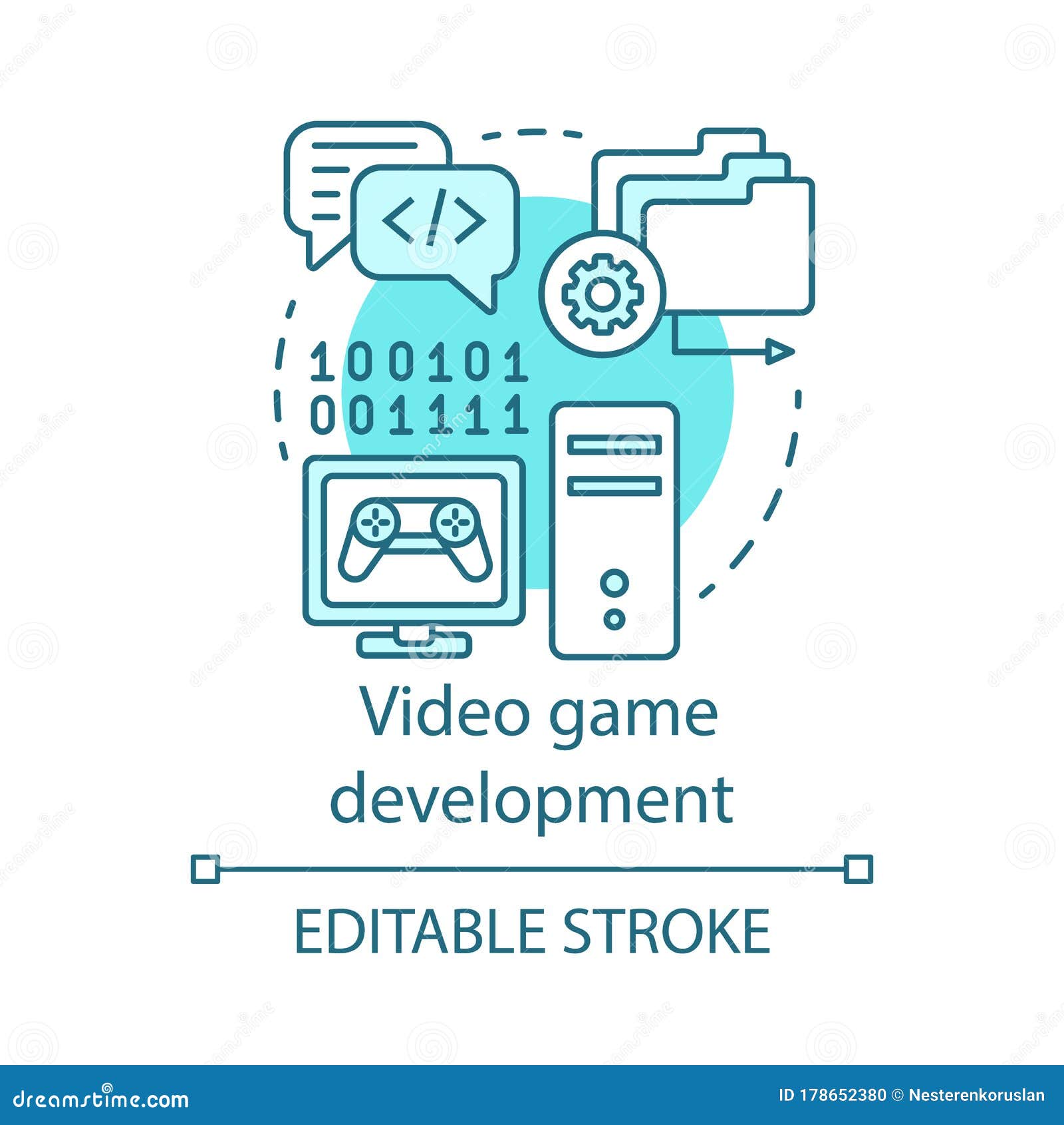 Video Game Development Concept Icon Stock Vector - Illustration of ...