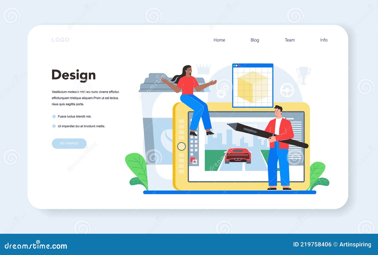 Video Game Development Web Banner or Landing Page. Creative Process ...