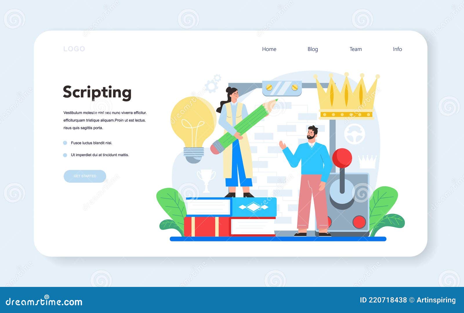 Video Game Development Web Banner or Landing Page. Creative Process ...