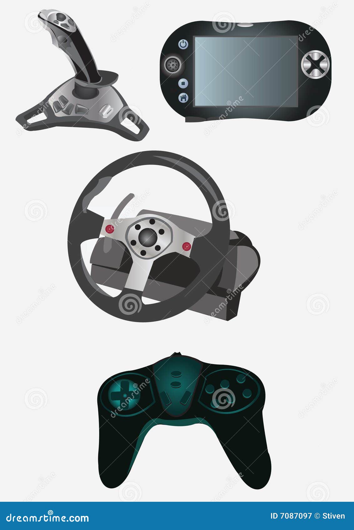 Video game devices stock vector. Illustration of gadget - 7087097