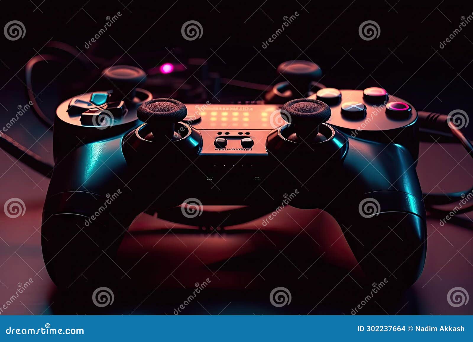 Video Game Gaming Controller Night Lights Stock Illustration ...