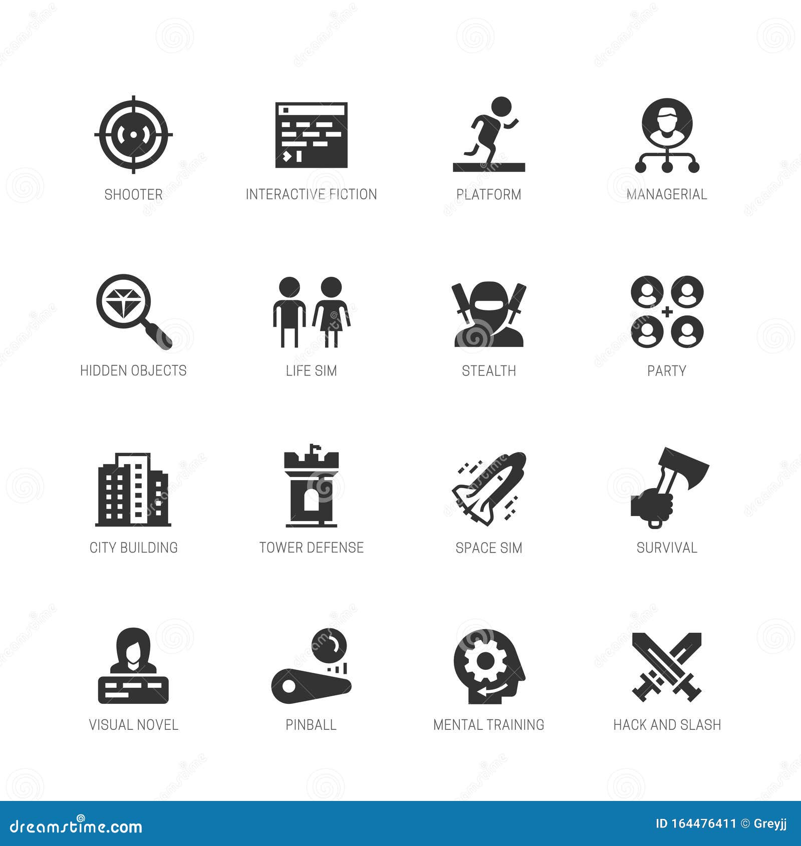 Video Game Genres Icons in Glyph Style 2 Stock Vector - Illustration of ... Video Game Genres Icons in Glyph Style 2 Stock Vector - Illustration of ...