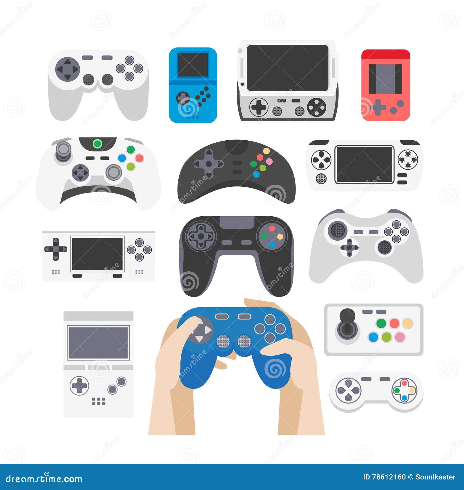 Video Game Icons Set. Collection of Gaming Devices Stock Vector ...