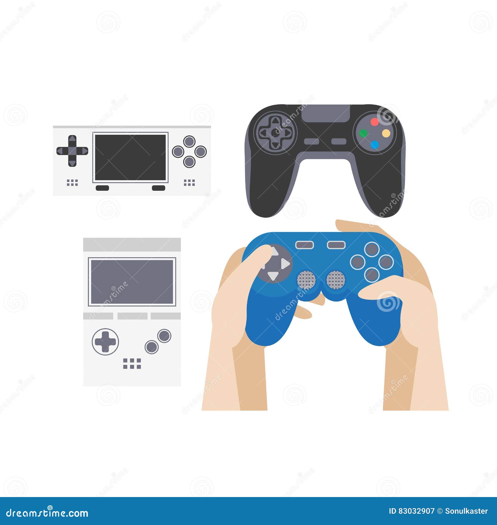 Video Game Icons Set. Collection of Gaming Devices Stock Vector ...