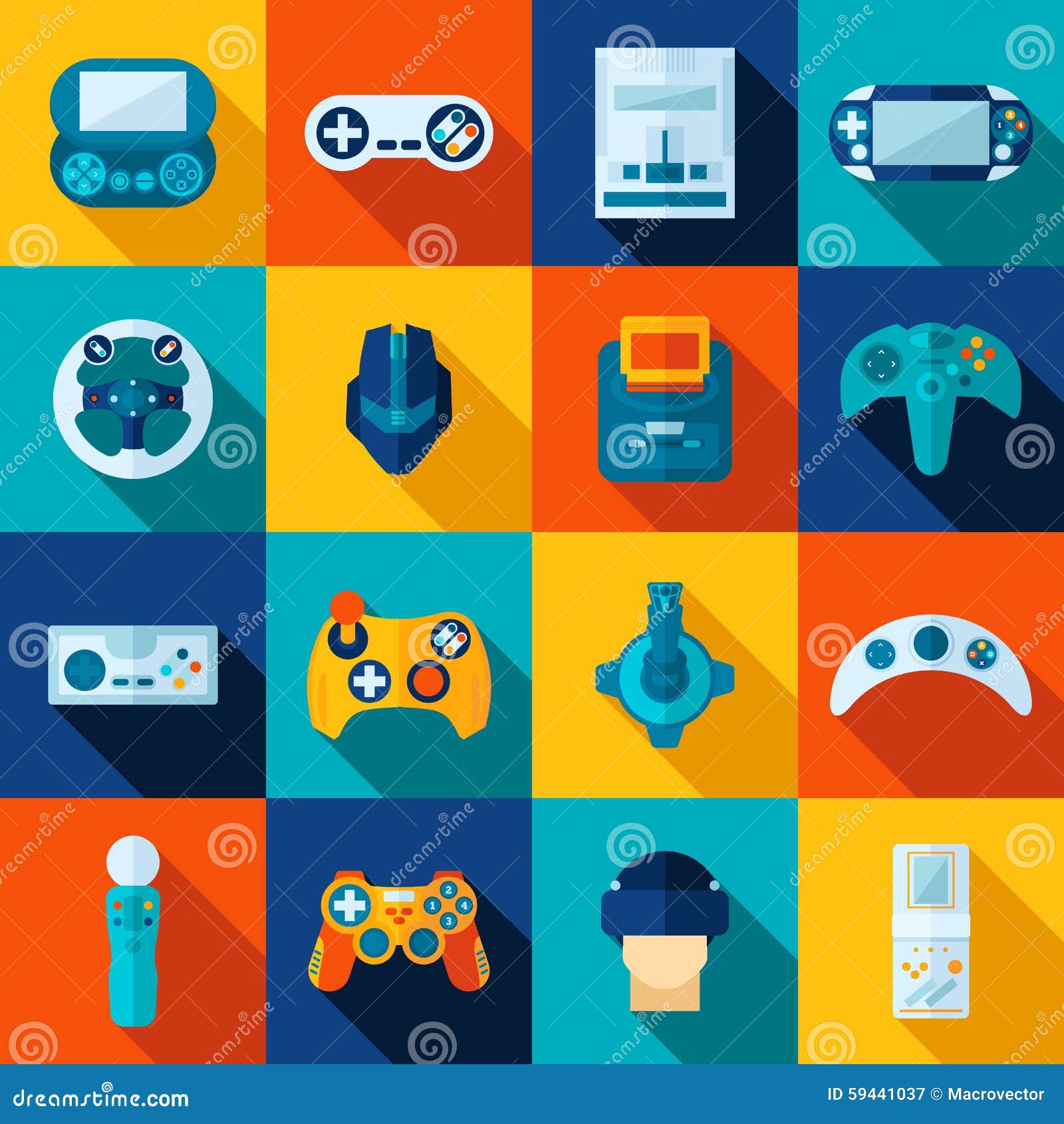 Video Game Icons Set stock vector. Illustration of device - 59441037