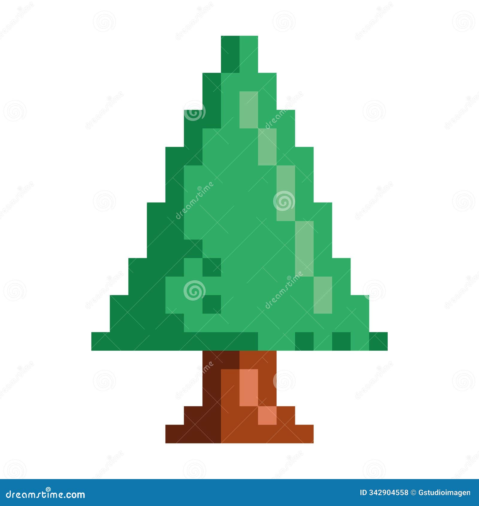 Video Game Items Pixelated Pine Tree Stock Illustration - Illustration ...