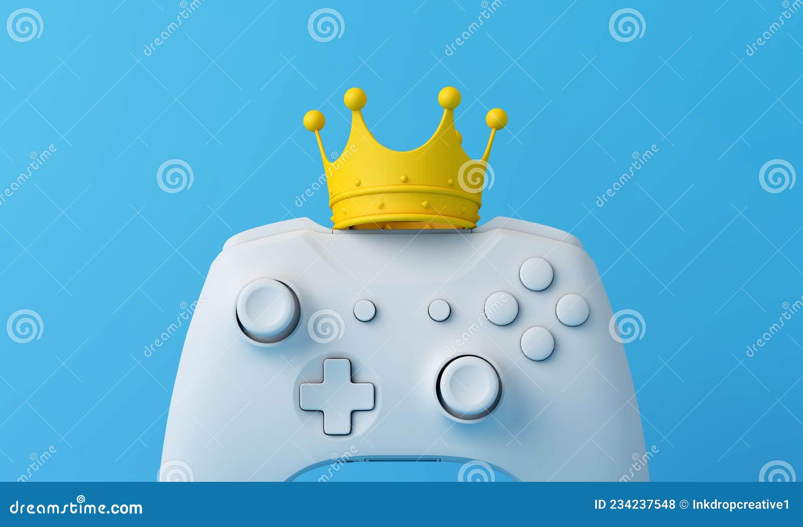 Video Game King. Game Controller Wearing a Crown. Winning Gamer Concept ...