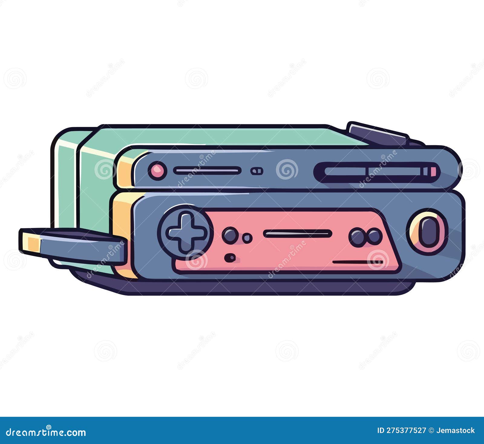Video game old console stock vector. Illustration of gamepad - 275377527