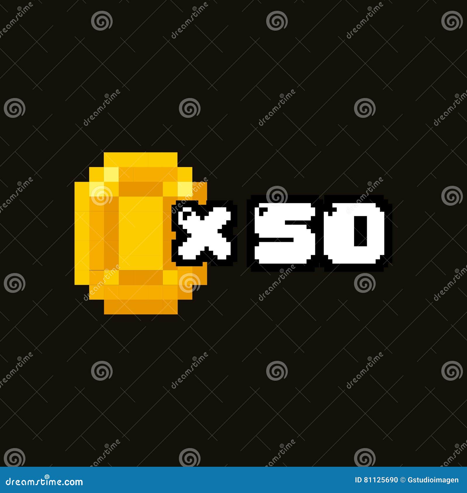 Pixel Art Coin Animation. Game Ui Golden Coins Rotation Stages, Pixel ...