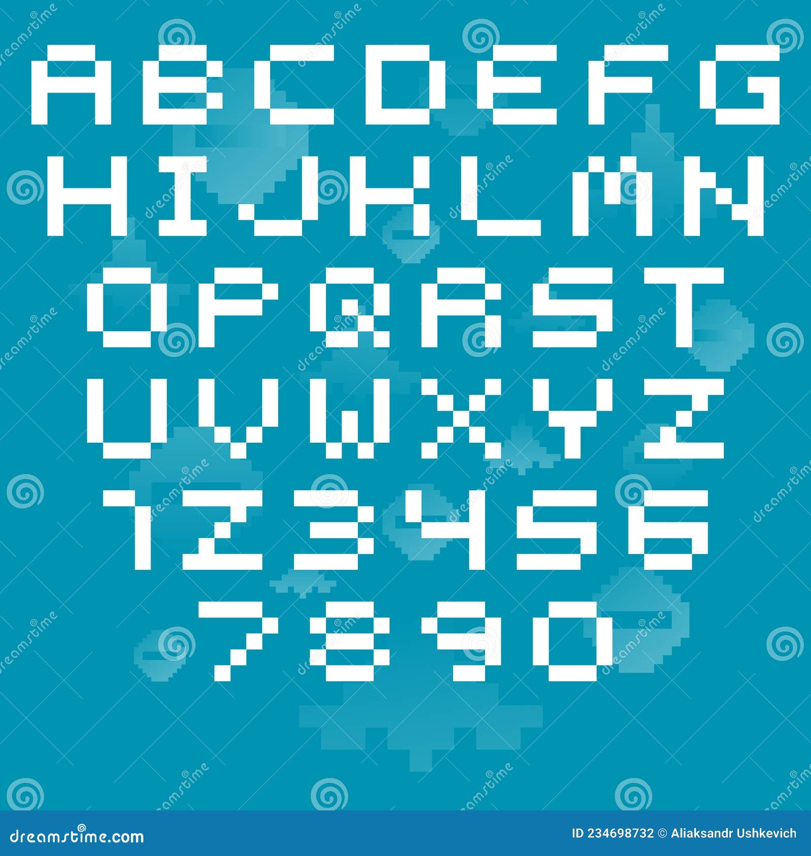 Video game pixel font stock vector. Illustration of modern - 234698732