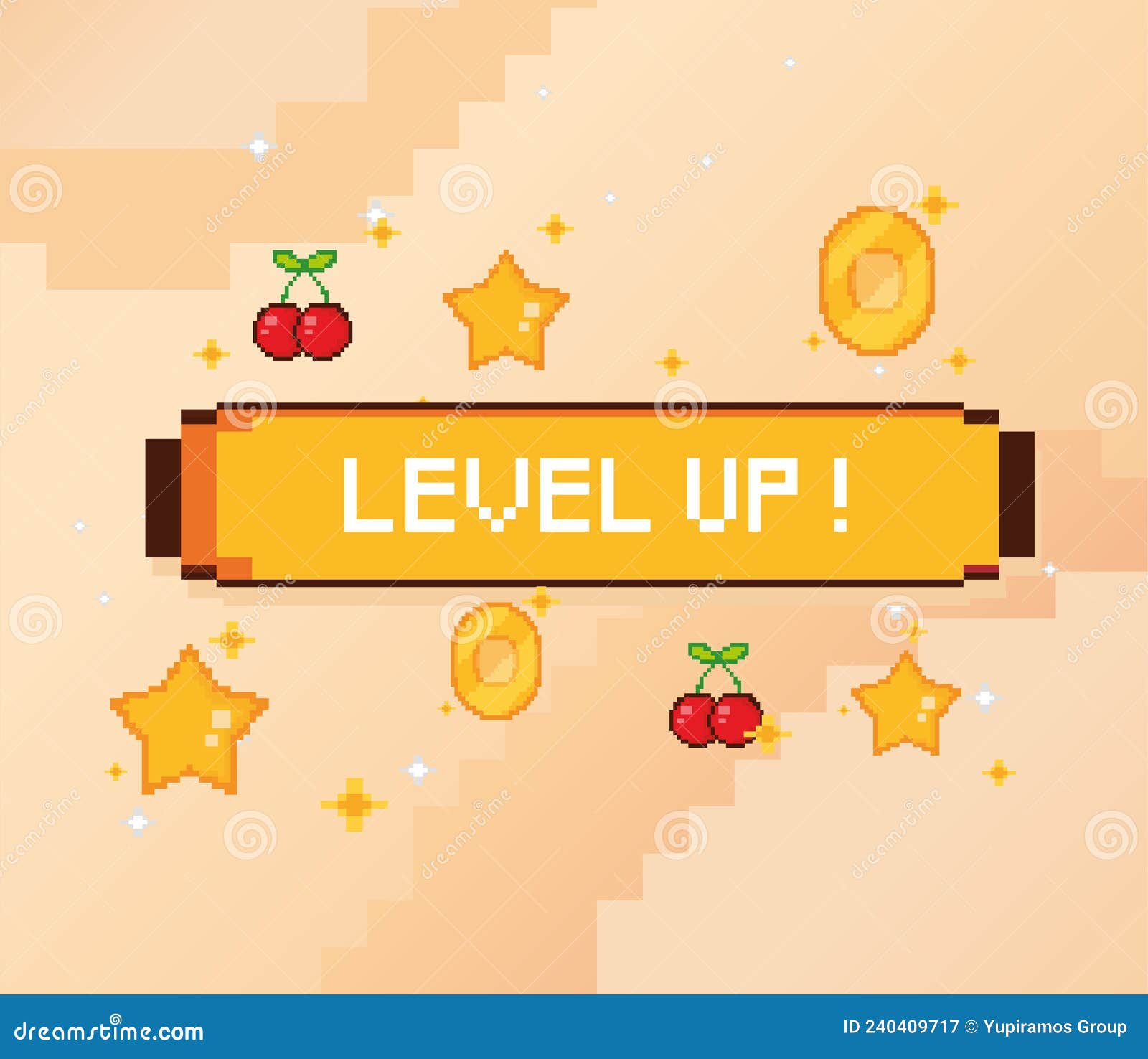 Pixel Art 8-bit 1 Level Up And Green Arrow Icon On White Background ...