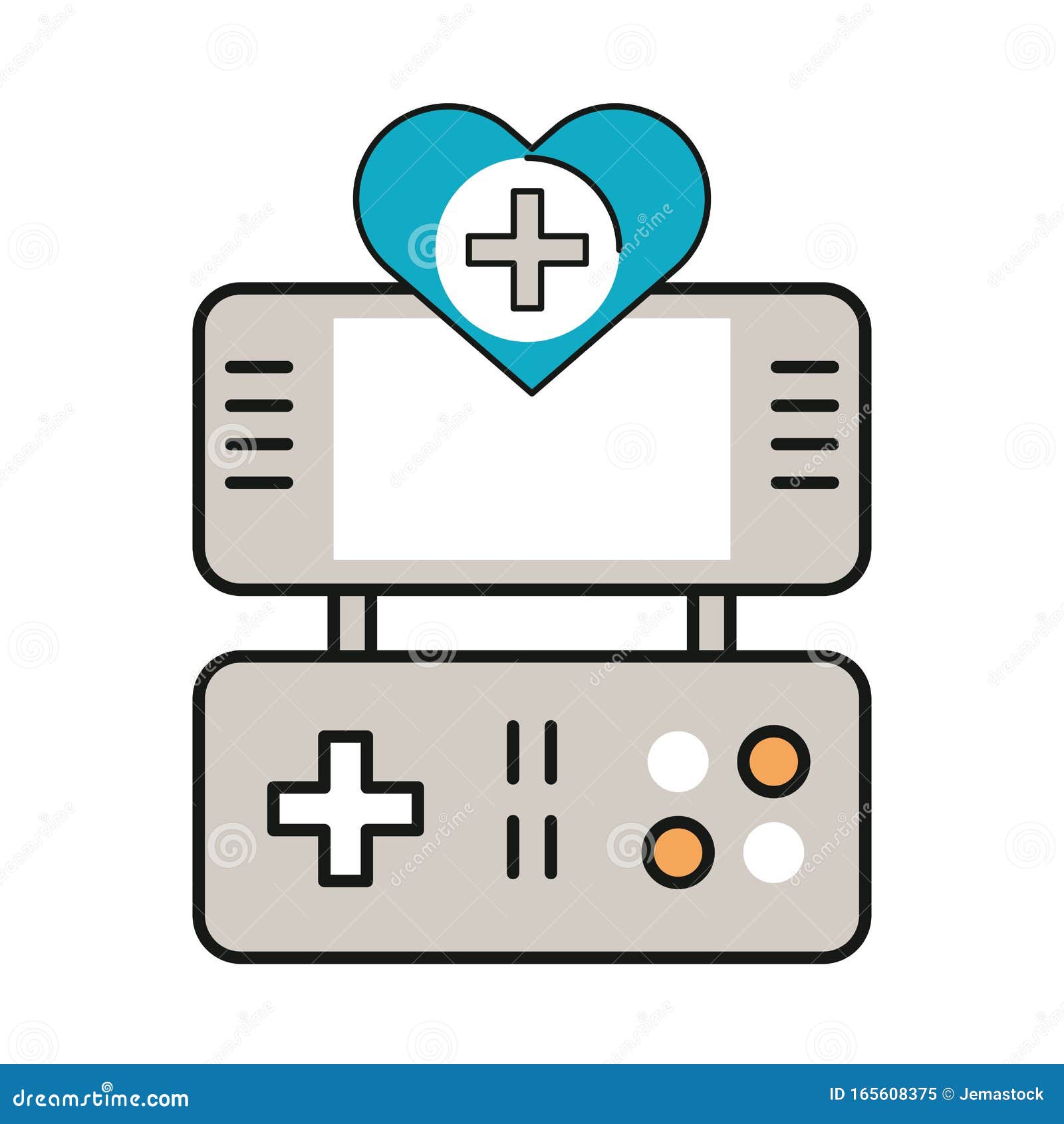 Video Game Portable with Heart Stock Image - Image of lovely, arcade ...