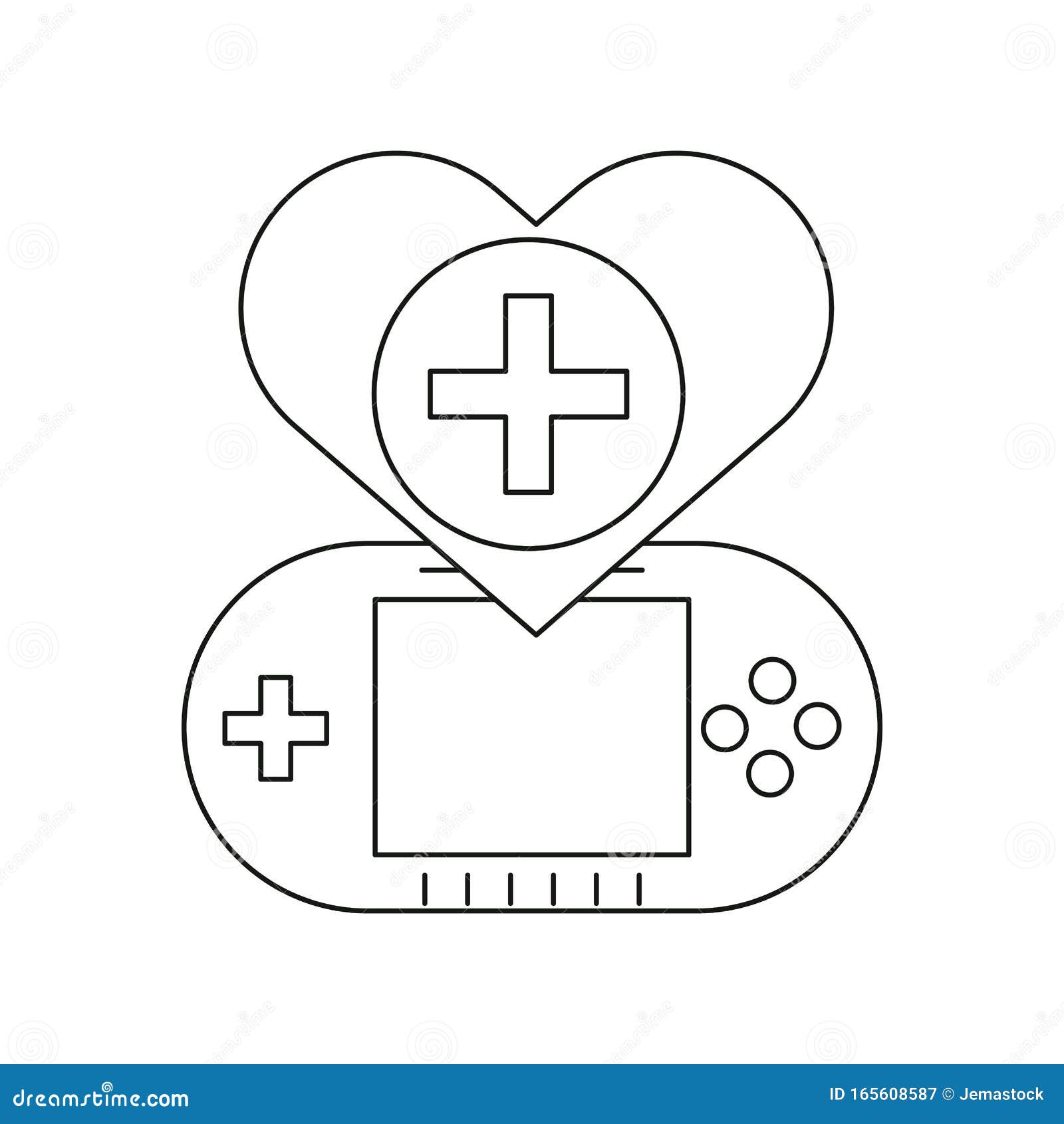 Video Game Portable with Heart Stock Image - Image of media, lovely ...