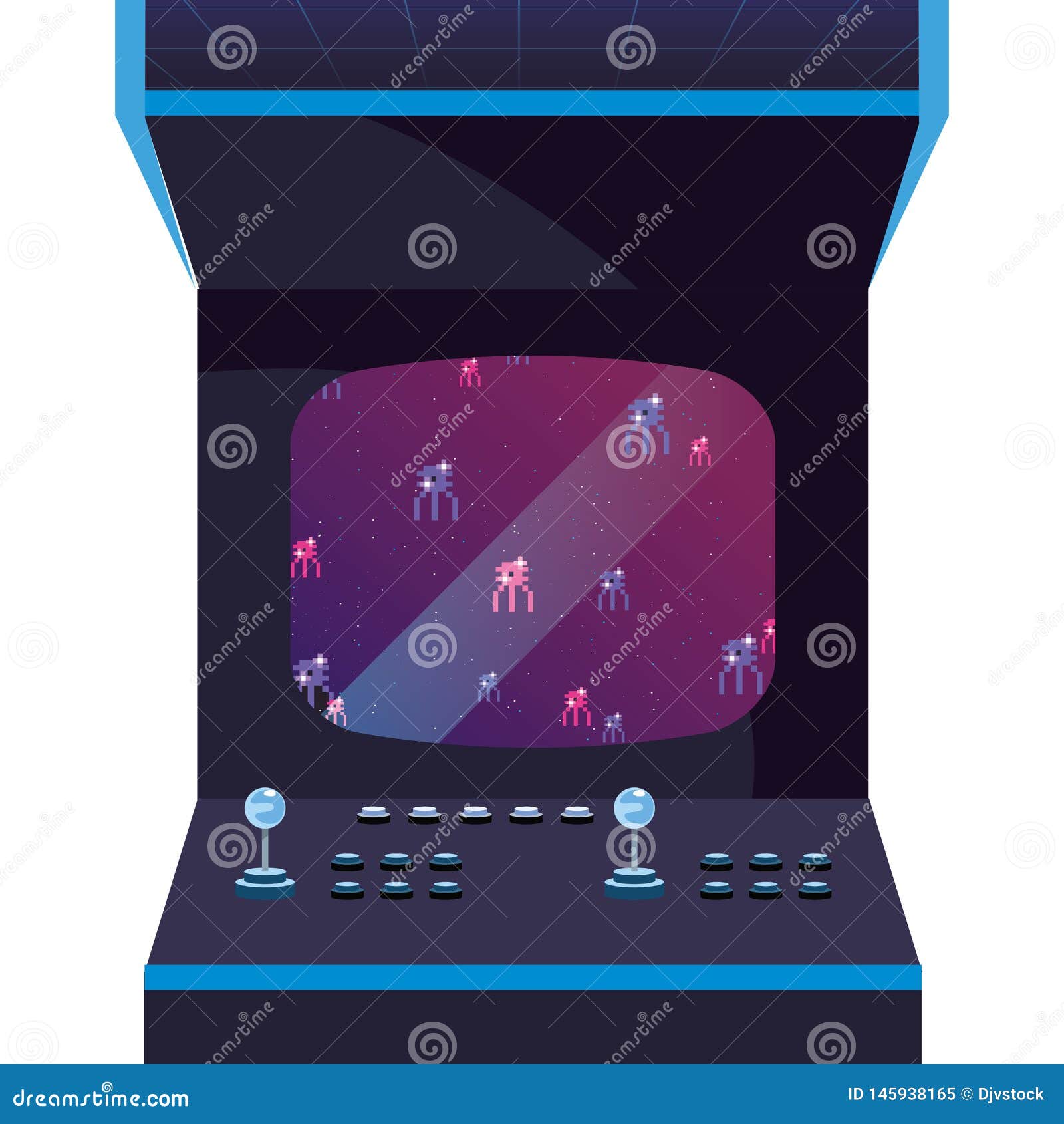 Video game retro stock illustration. Illustration of machine - 145938165