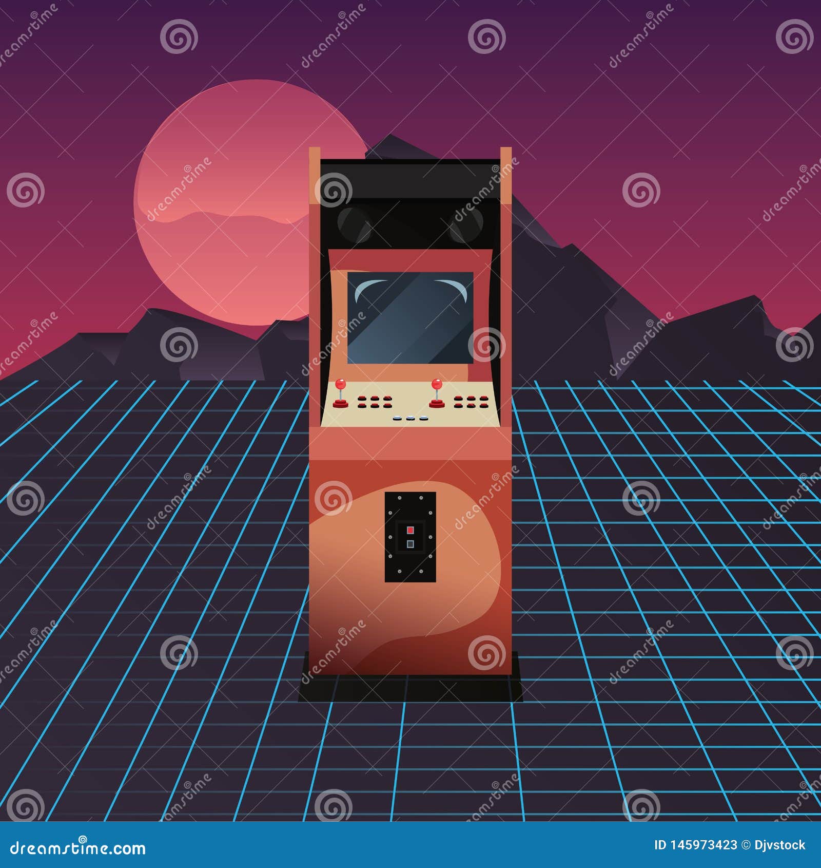 Video game retro stock illustration. Illustration of poster - 145973423