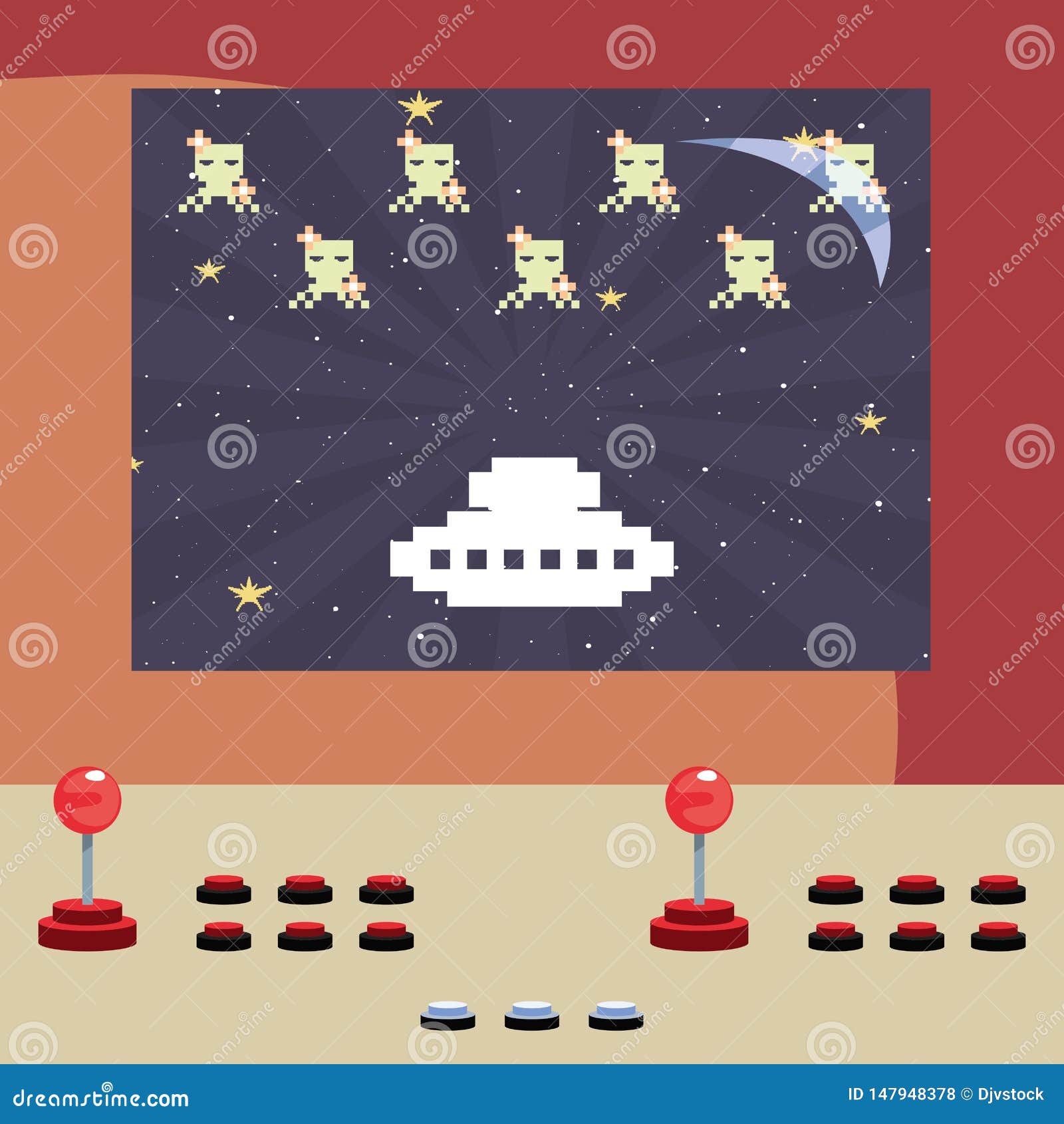 Video game retro stock illustration. Illustration of controller - 147948378