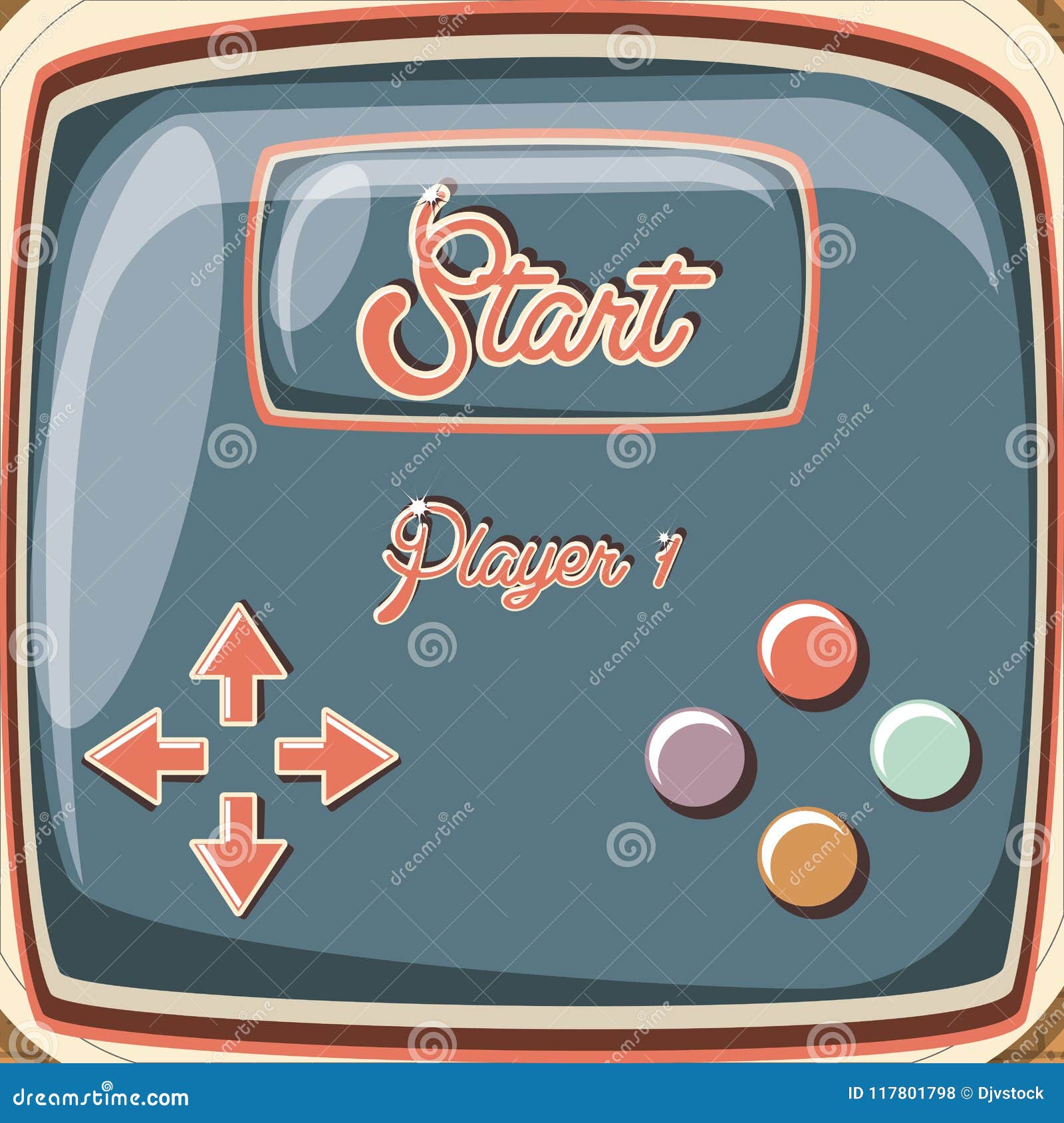 Video Game Retro with Control Stock Vector - Illustration of manipulate ...