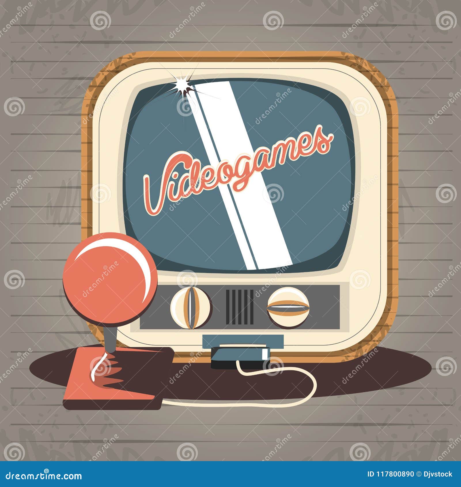 Video game retro with tv stock vector. Illustration of generated ...