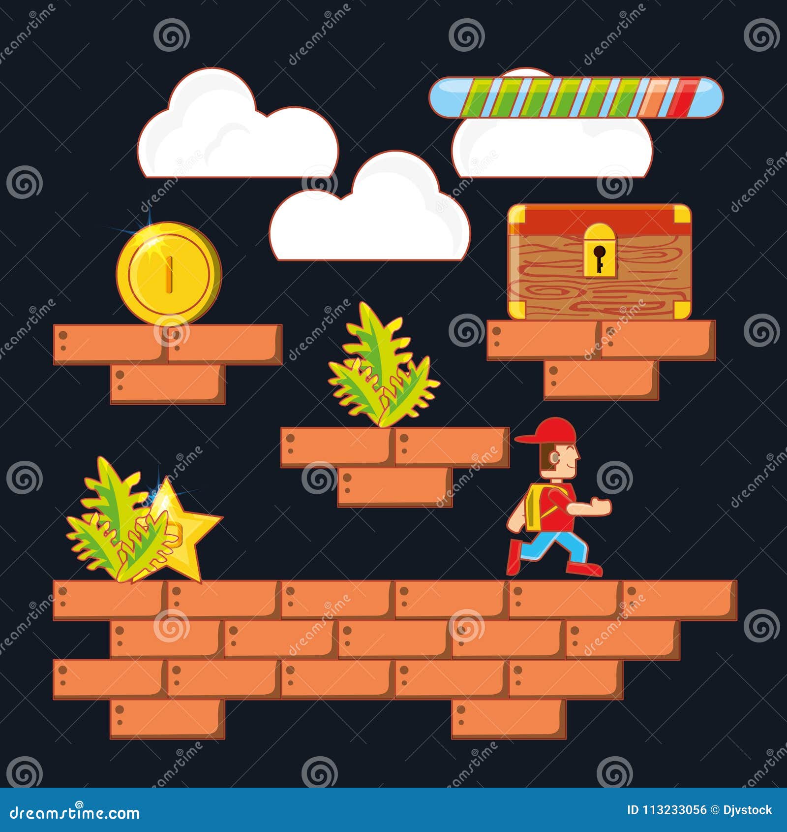 Video game scene interface stock vector. Illustration of game - 113233056