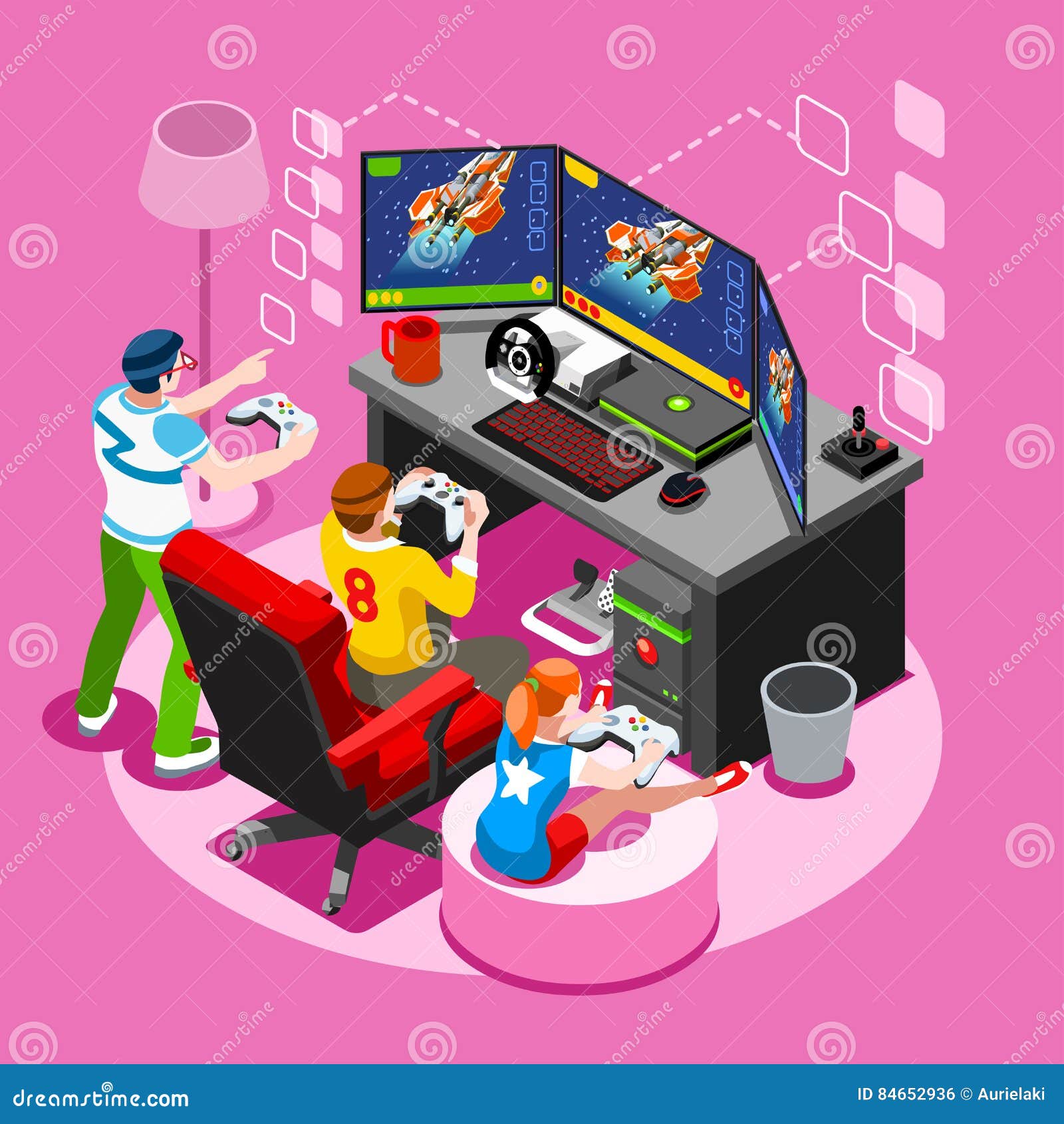 Video Game Controller Screen Stock Illustrations – 9,381 Video Game ...