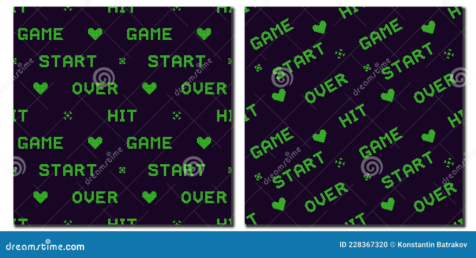 Video Game Seamless Pattern in 8 Bit Style. Stock Vector - Illustration ...