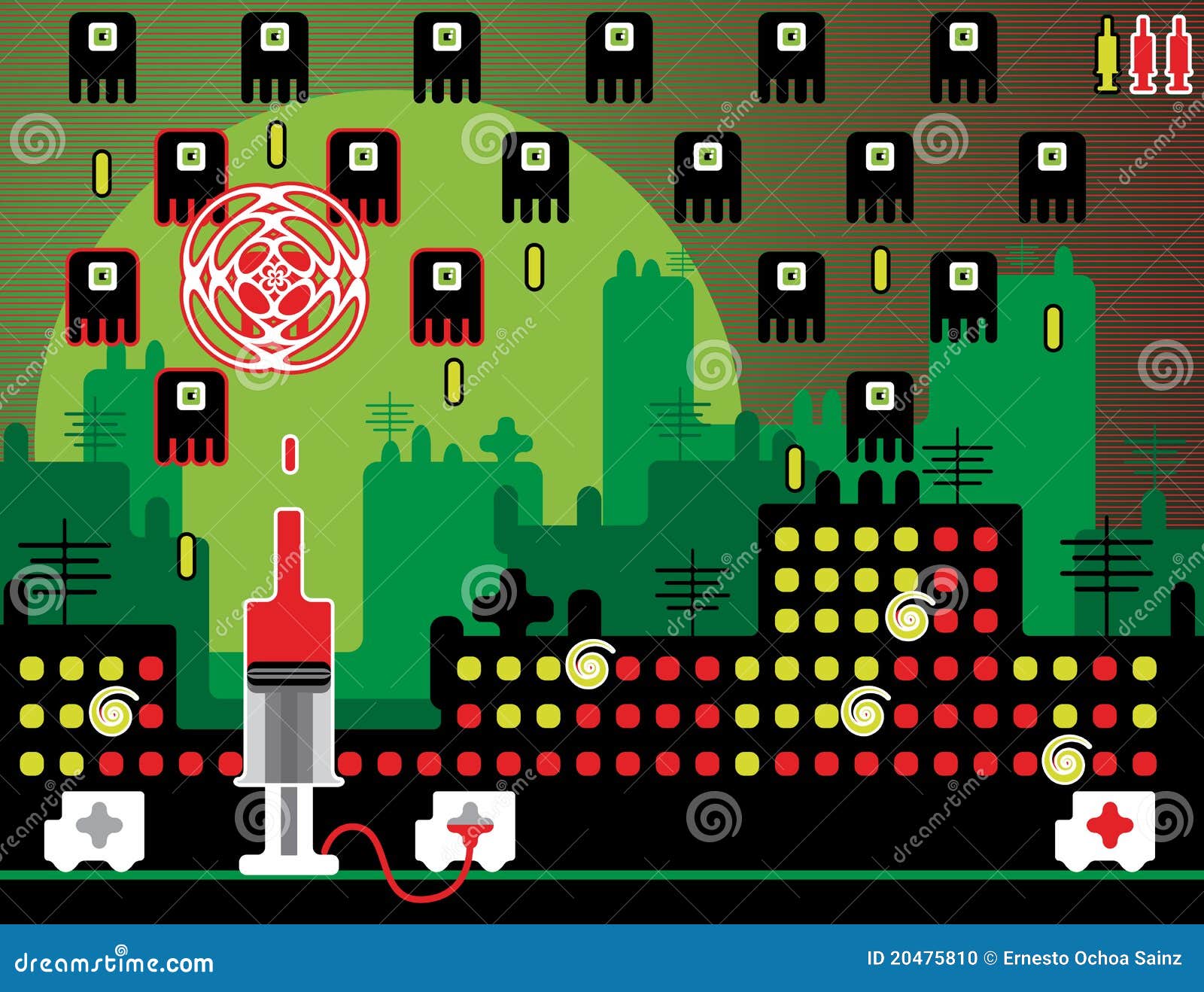 Video game with shots stock vector. Illustration of rendering - 20475810