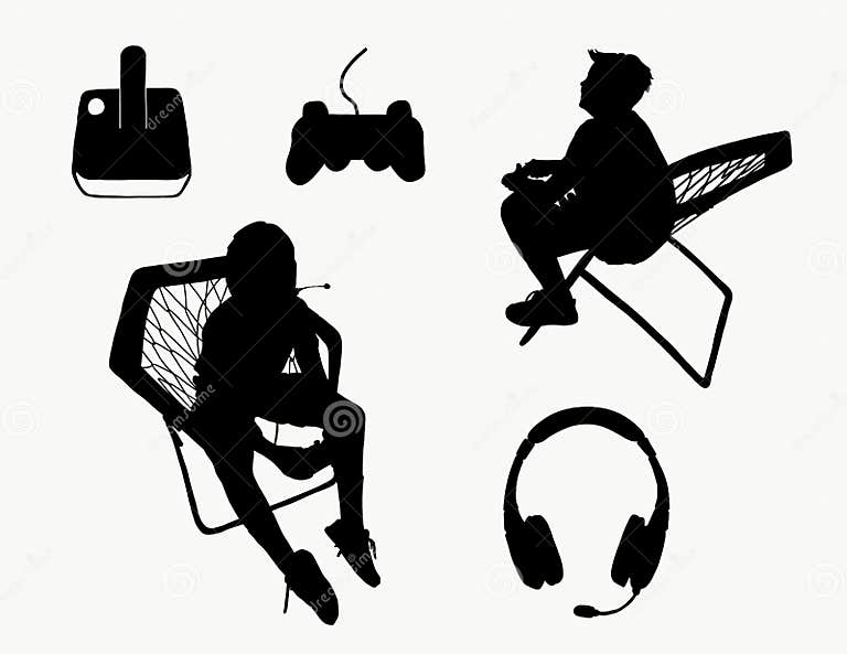 Video Game Silhouettes stock vector. Illustration of controller - 80766869