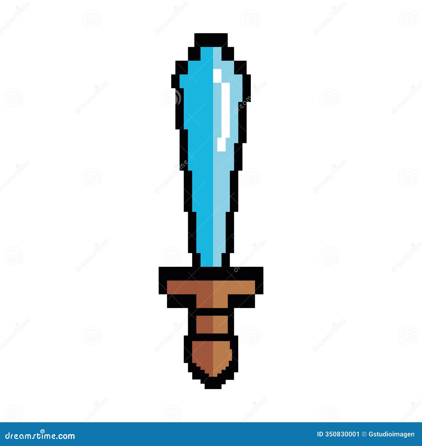 Video game sword pixelated stock vector. Illustration of sword - 350830001