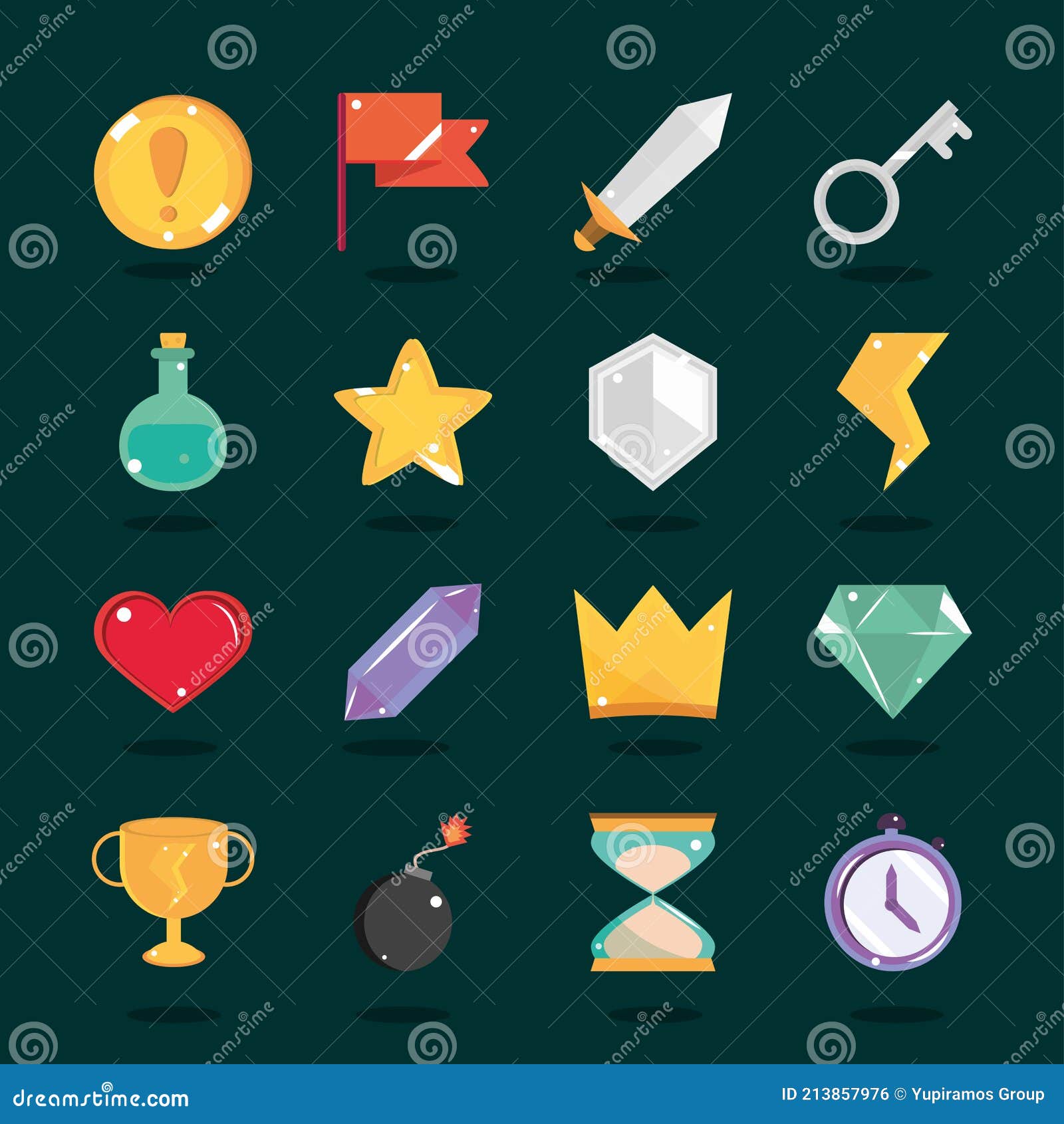 Video game things stock vector. Illustration of flag - 213857976