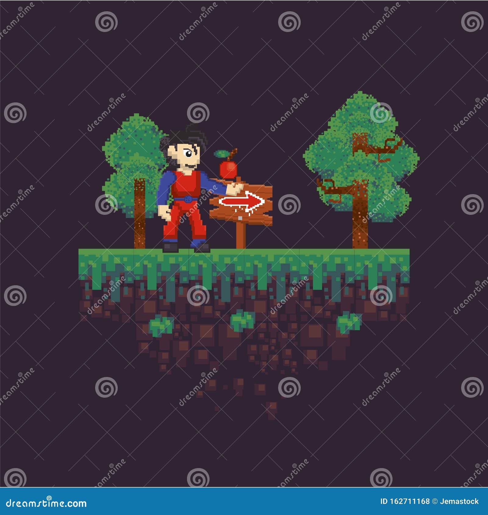 Video Game Warrior in Pixelated Scene Stock Vector - Illustration of ...