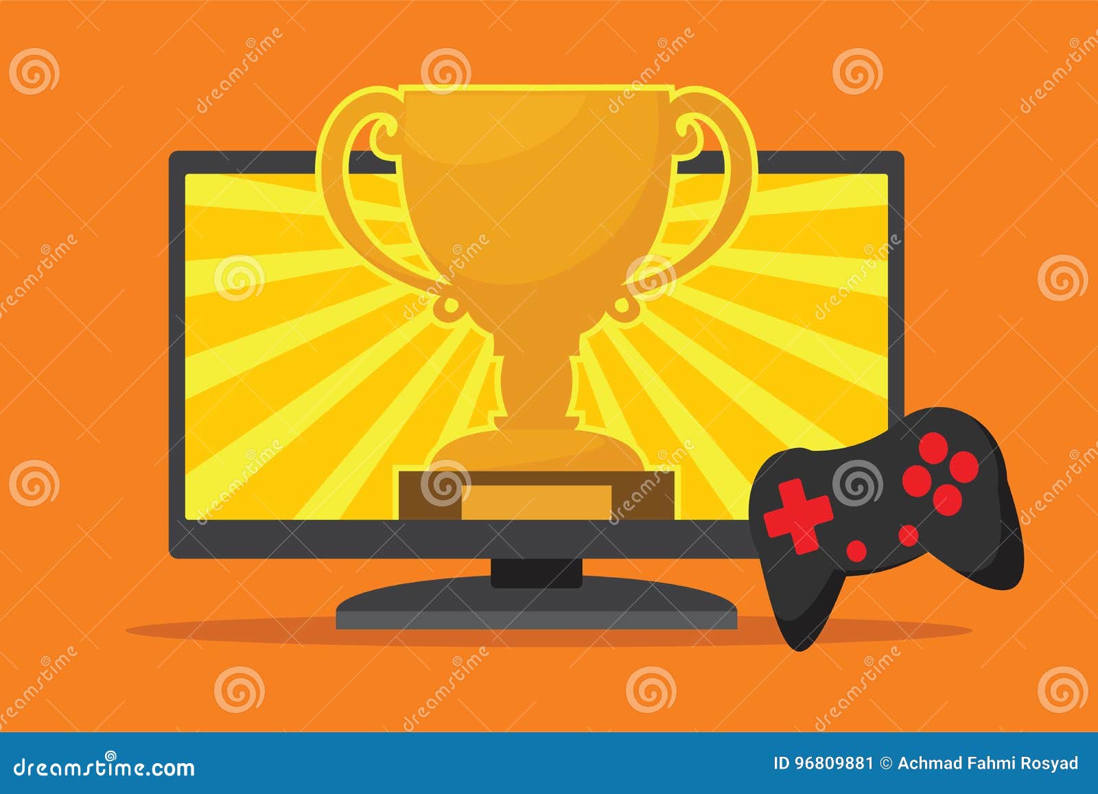 Video Game Winner with Award and Achievement Stock Vector ...